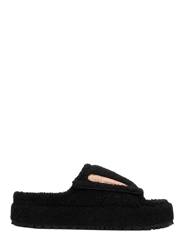 PDFCHANNEL Fuzzy Sandals - Black