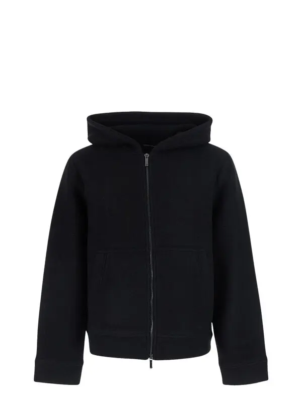 Emporio Armani Zip-up Hooded Jacket - Black
