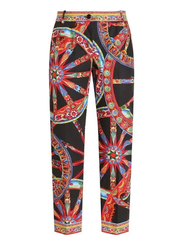 Dolce & Gabbana Carretto-print Poplin Trousers - Multi-color