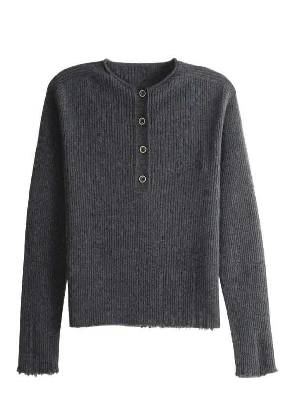 UMA WANG Henley Knit Top - No