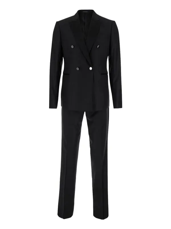 Emporio Armani Double-breasted Smoking Suits - Black