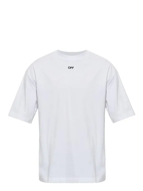 Off-White Logo Embroidered Crewneck T-shirt - White