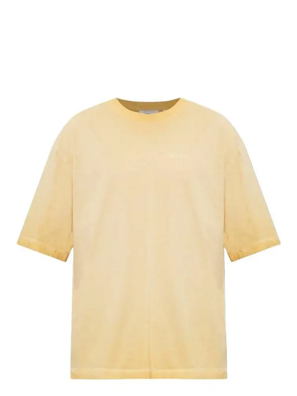 Off-White Logo Printed Crewneck T-shirt - Orange
