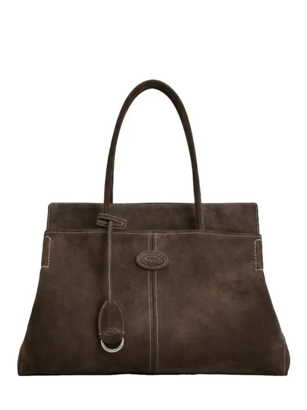 TOD'S Suede Pocket Tote Bag - Brown