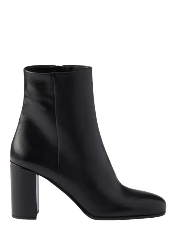 Prada Leather Block-heeled Boots - Black