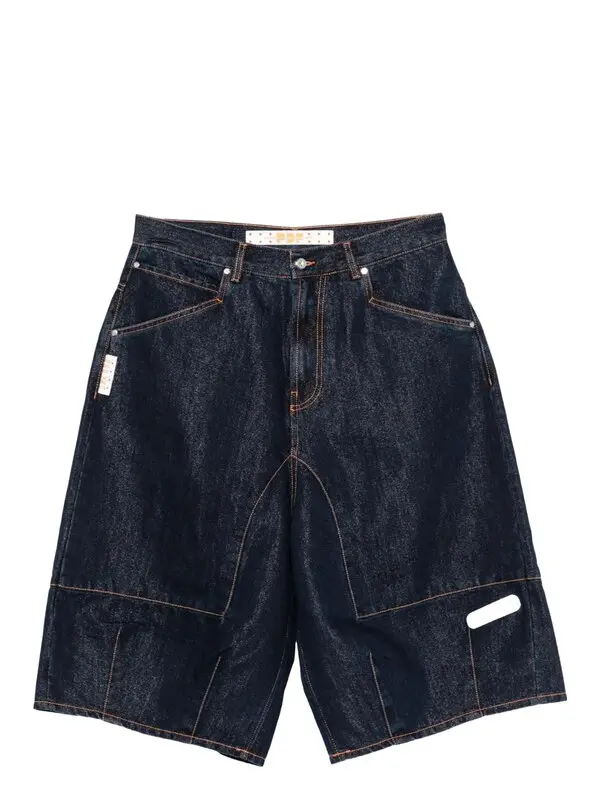 PDFCHANNEL Pdf Channel Logo Denim Shorts - Dark Blue