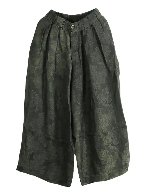 UMA WANG High-waisted Wide-leg Trousers - Darkgreen