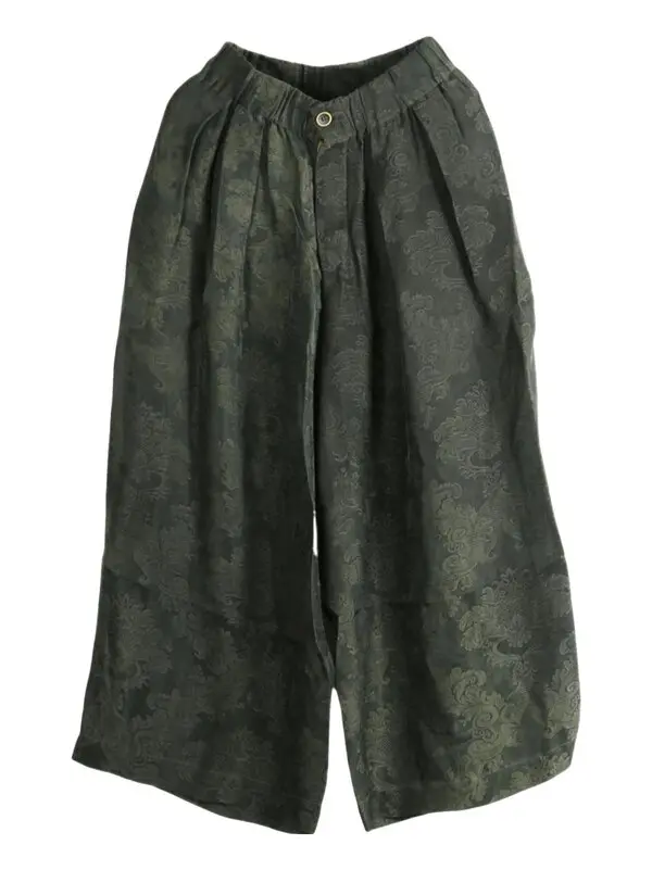 UMA WANG High-waisted Wide-leg Trousers - Darkgreen