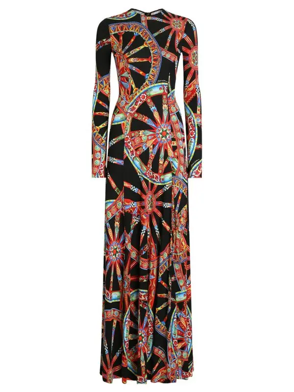 Dolce & Gabbana Carretto-print Long Viscose Jersey Dress - Multi-color