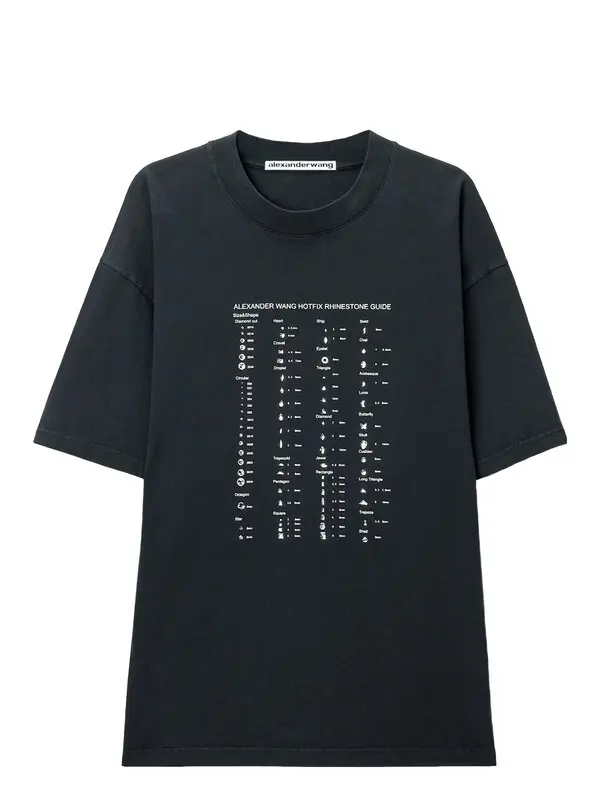 Alexander Wang Crystal Graphic Tee - Washed Black