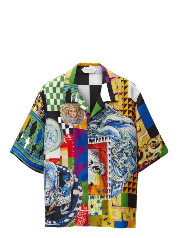 Versace Pattern-printed Short-sleeved Twill Shirt - Print