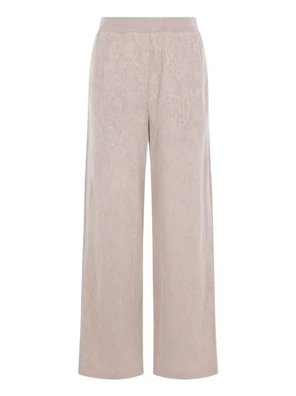Brunello Cucinelli Elastic-waistband Straight-leg Trousers - Beige