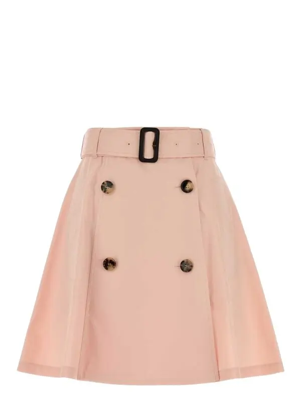 Burberry Buttoned Belted Skirt - Pink