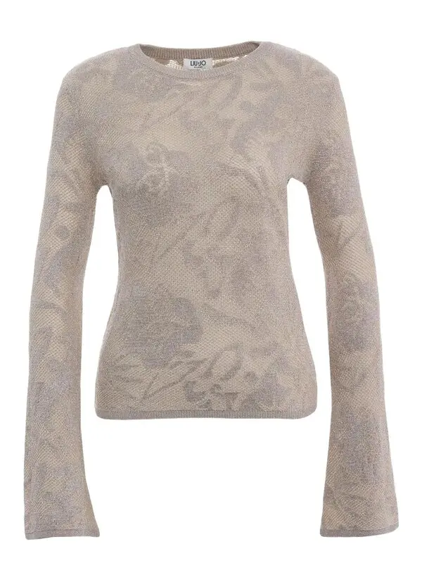 Liu Jo Floral-jacquard Crewneck Jumper - Nude
