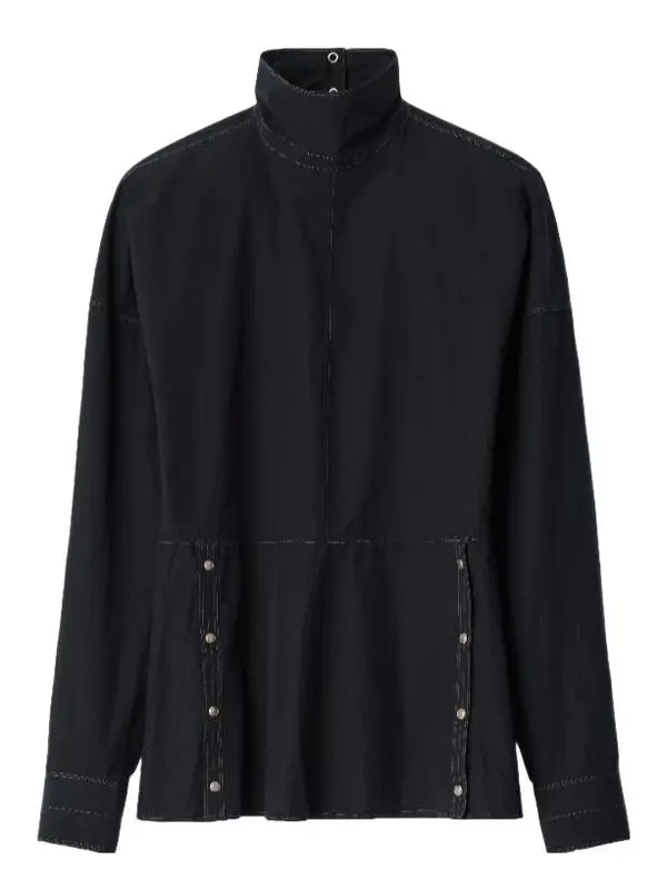 LEMAIRE High Neck Press-stud Top - Black