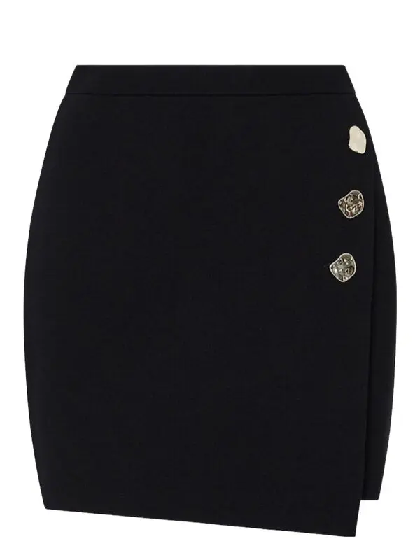 Liu Jo Asymmetrical Knit Mini Skirt - Black