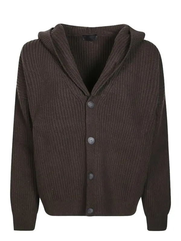 DONDUP Hooded Knitted Cardigan - Black