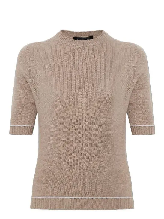 Fabiana Filippi Short-sleeved Knit Top - Beige