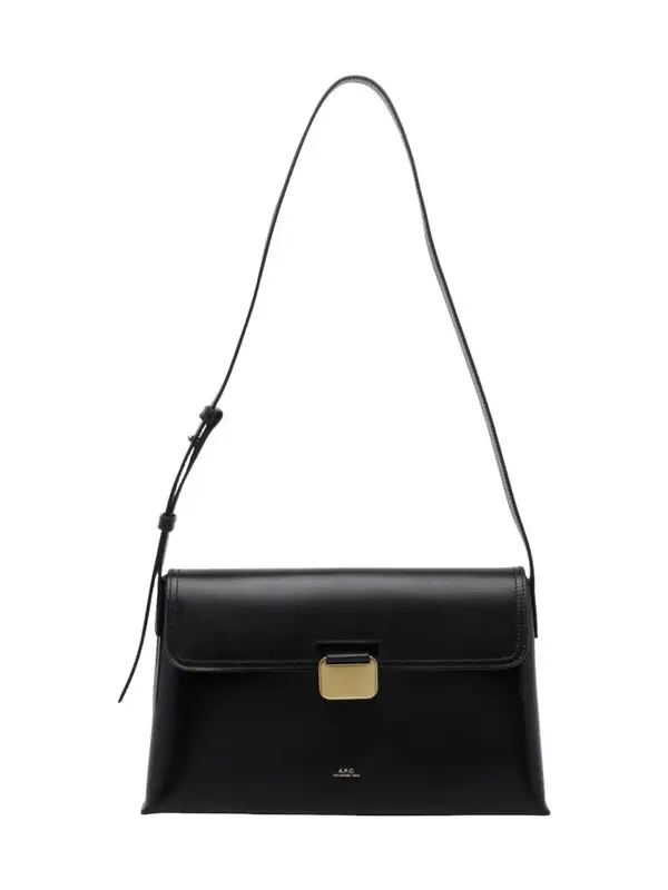 A.p.c. Simone Flap Shoulder Bag - Black