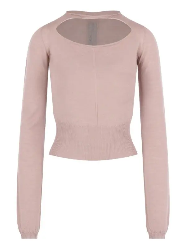 Rick Owens Wool Knit Cut-out Sweater - Rosy