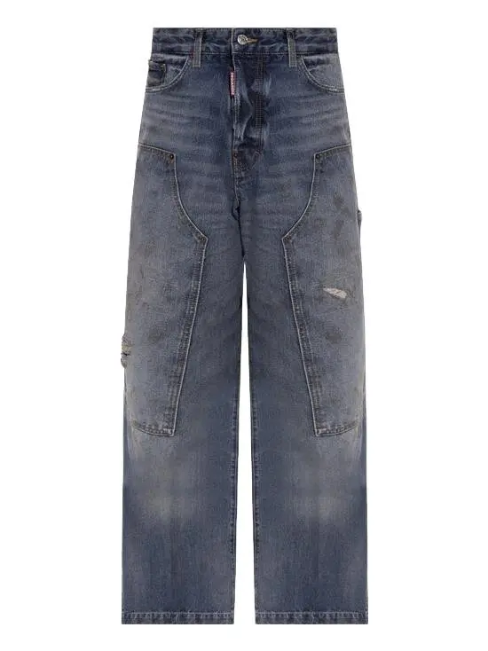 Dsquared2 Grease Monkey Spot Baggy Carpenter Jeans - Black
