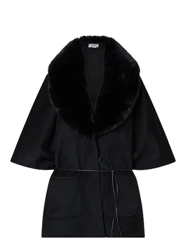 Liu Jo Synthetic Shearling Poncho - Black