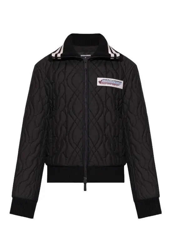 Dsquared2 Geometric Quilted Bomber Jacket - Black