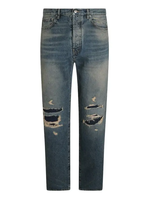 MAISON MARGIELA Distressed Washed Denim Jeans - Green