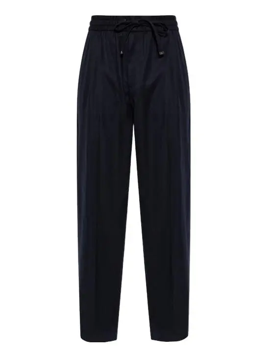 Dolce & Gabbana Drawstring Casual Pants - Black