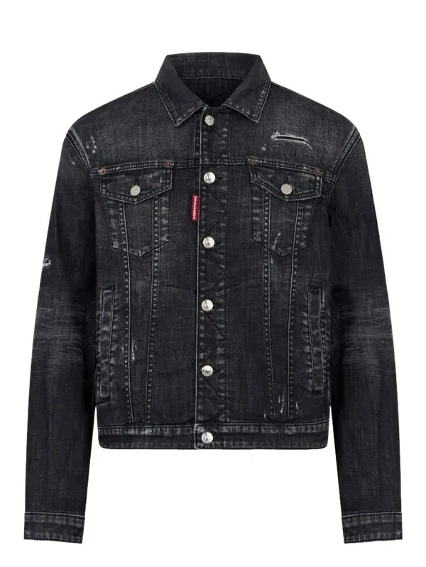 Dsquared2 Dan Stretch Denim Trucker Jacket - Black
