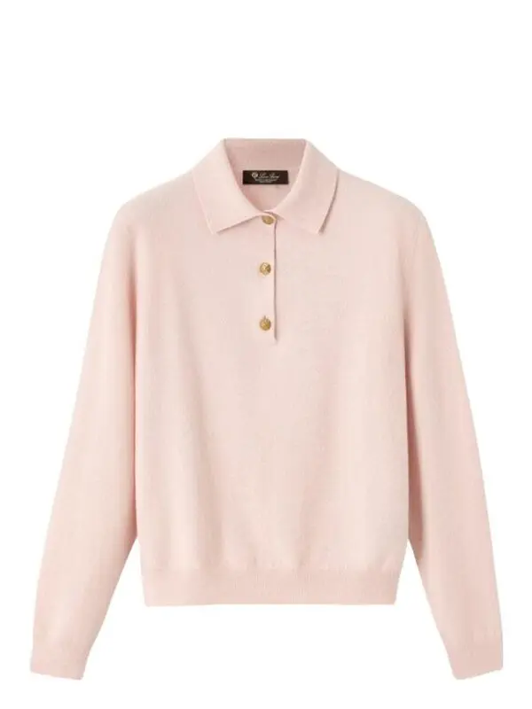 Loro Piana Classic Baby Cashmere Polo Shirt - Light Morgan