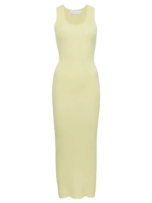Proenza Schouler Rib Knitted Sleeveless Dress - Light Yellow