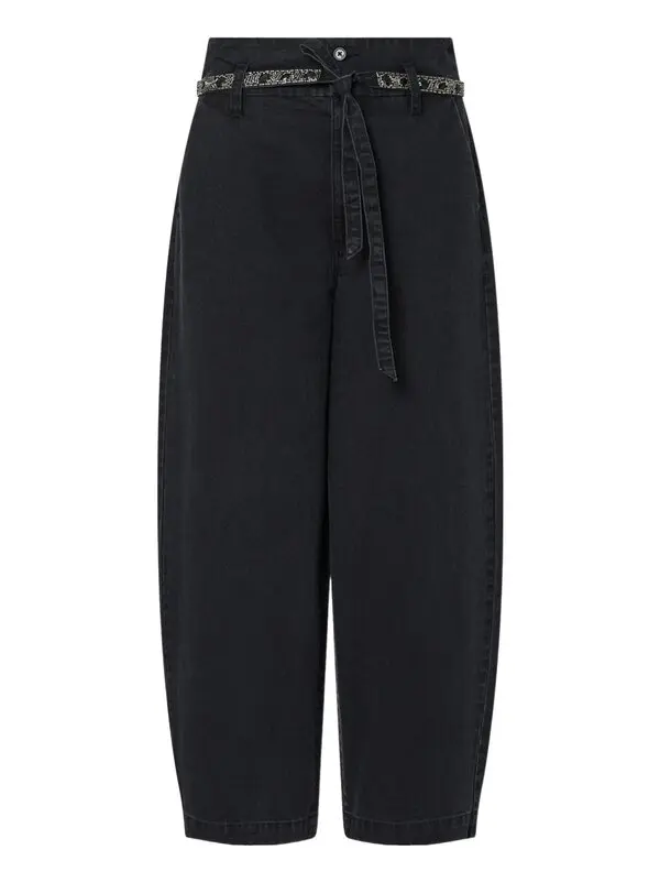 Liu Jo Embroidered Belt Balloon Trousers - Black