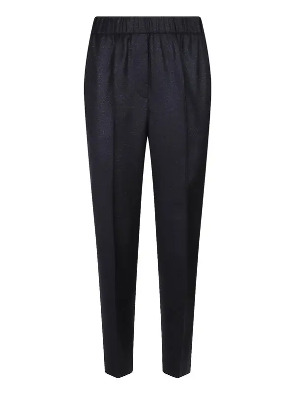 Peserico Elasticated Waistband Pleated Trousers - Dark Blue