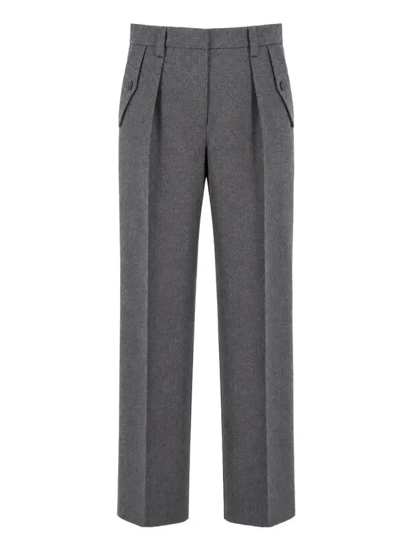 Antonelli Firenze Wide-leg Pleated Trousers - Grey