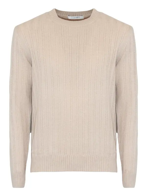 CRUCIANI Ribbed Crew Neck Knitted Pullover - No