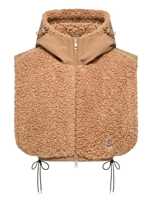 Moncler Teddy Fleece Hooded Padded Bib - No