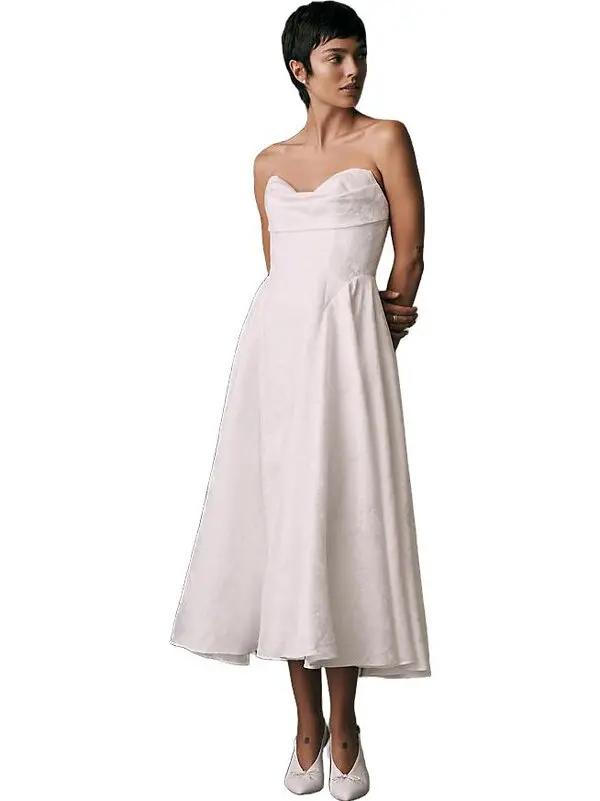 Jenny Yoo Exclusive: X Weddgs Roma Strapless Jacquard Weddg Gown - Ivory