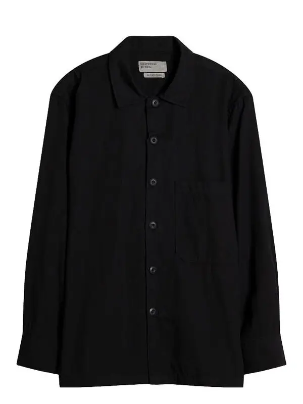 Universal Works Slub Shirting Fatigue Shirt - Black