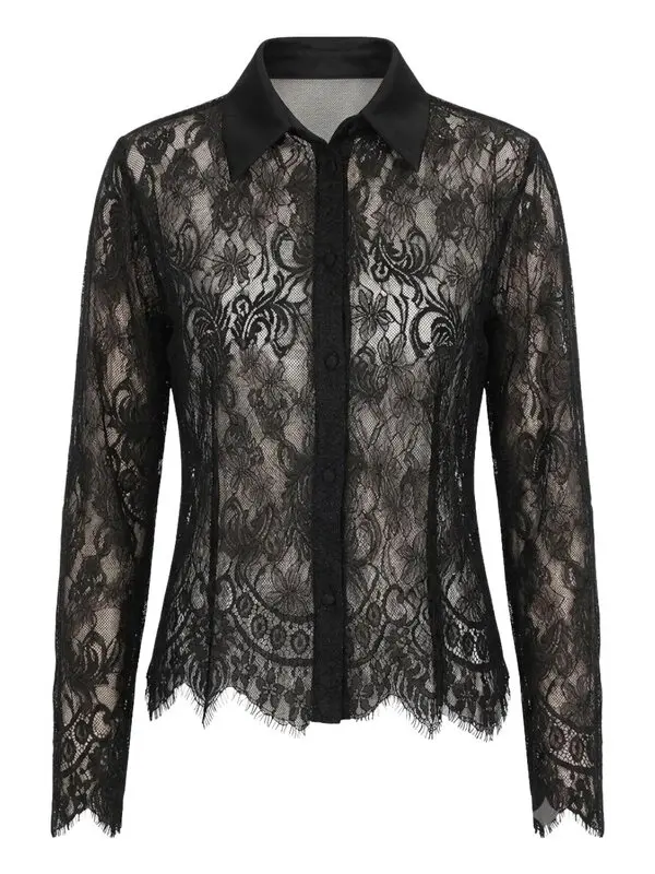 MONLICIA Lina Lace Shirt - Black