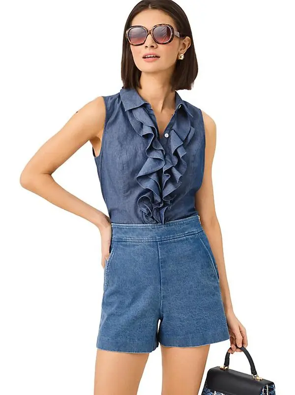 Lilly Pulitzer® Fenly Sleeveless Top - Indigo Chambray