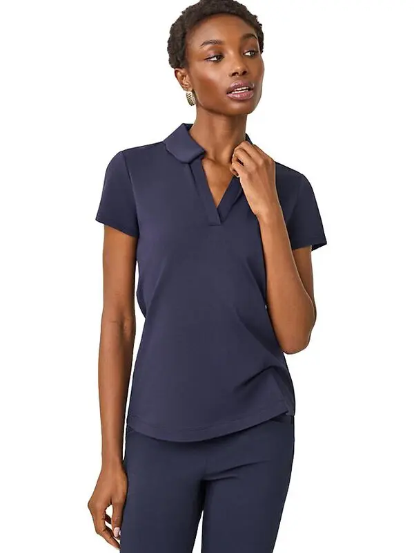 Lilly Pulitzer® Frida Scallop Polo - True Navy