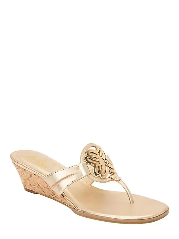 Lilly Pulitzer® The Lilly Wedge Sandal - Gold