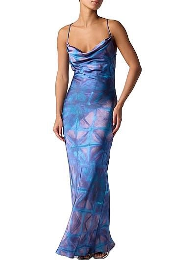 Victoria's Secret Lulus Bronte Cowl Neck Maxi Dress - Blue
