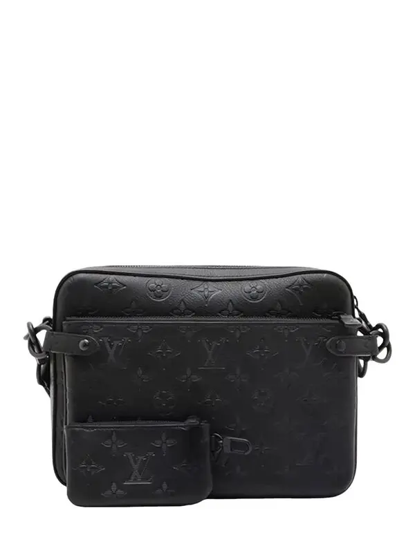 LOUIS VUITTON Monogram Shadow Trio Messenger Crossbody Bag - Black