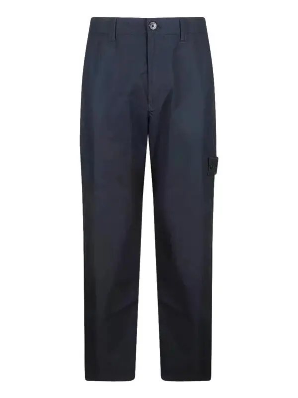 Stone Island Compass-patch Straight-leg Trousers - Blue
