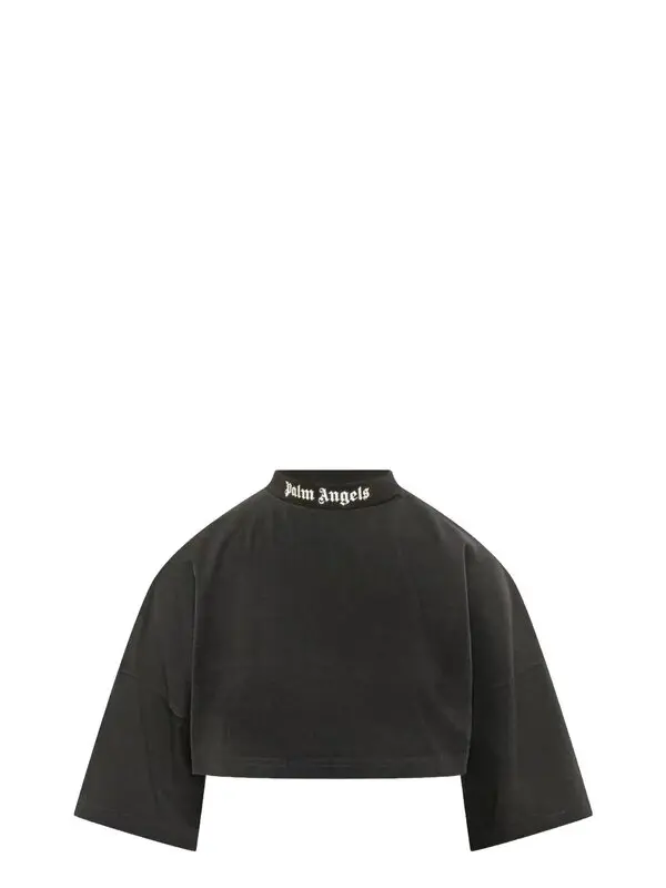 Palm Angels Logo-print Cropped Top - Black