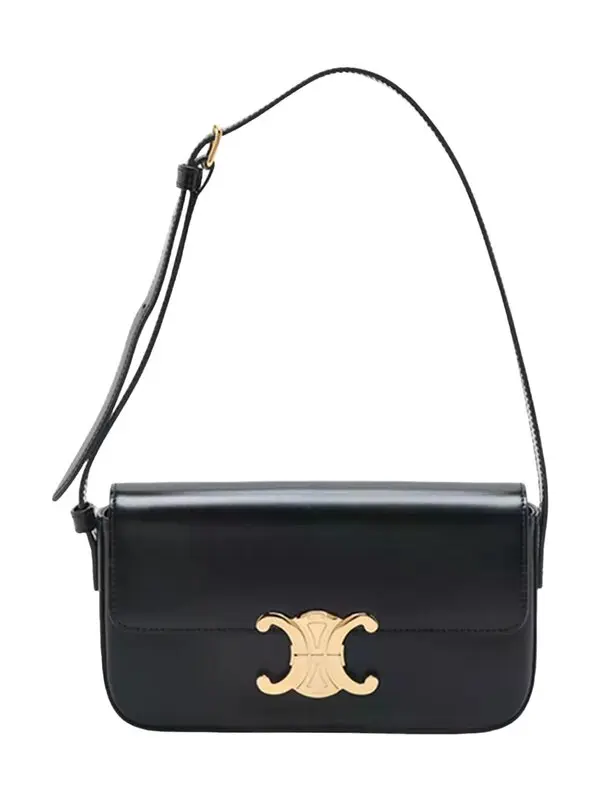 Celine Triomphe Claude Shoulder Bag - Black