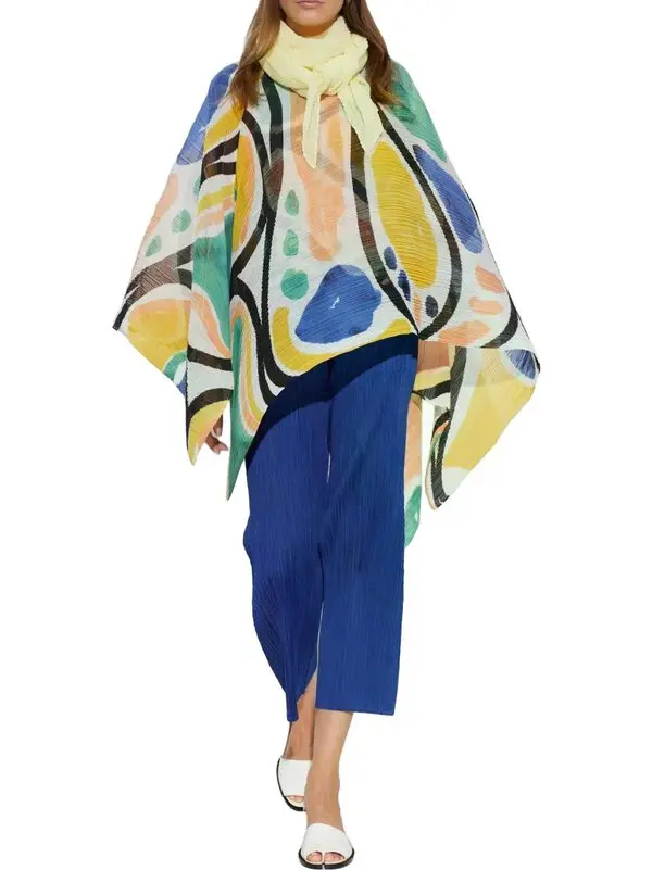Issey Miyake Pleated Cropped Trousers - Blue