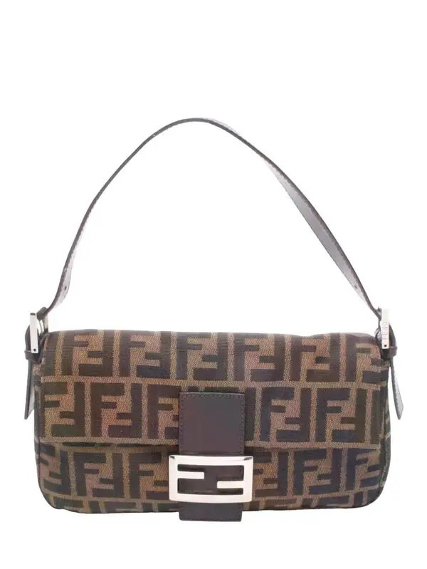 Fendi Zucca Canvas Baguette Shoulder Bag - Brown
